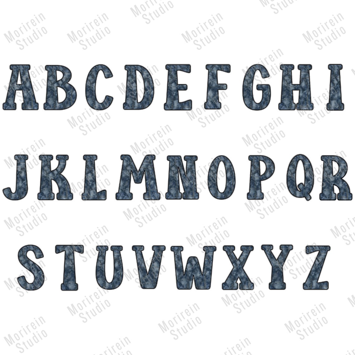 Denim Alphabet Letters PNG Bundle 67 PNG Denim Doodle Alphabets and ...