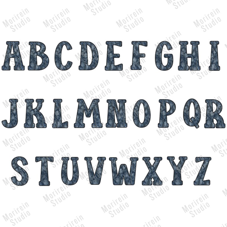 Denim Alphabet Letters PNG Bundle 67 PNG Denim Doodle Alphabets and ...
