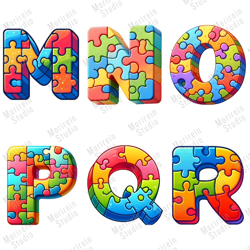 Jigsaw Alphabets and Numbers Clipart 36 PNG Jigsaw Alpha Clipart ...