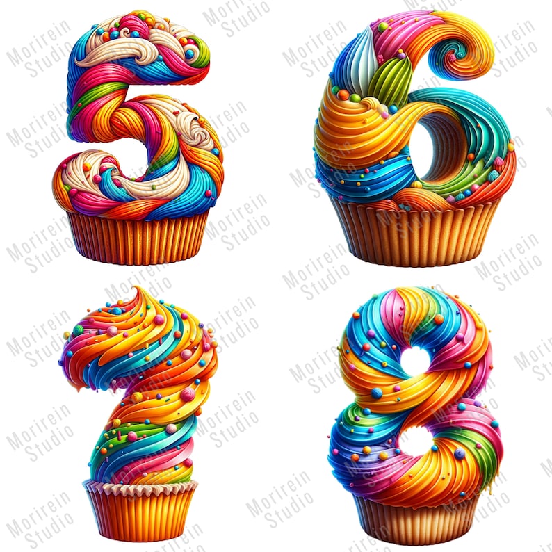 Cupcake Numbers Clipart 10 PNG Happy Birthday Cupcake PNG Birthday ...