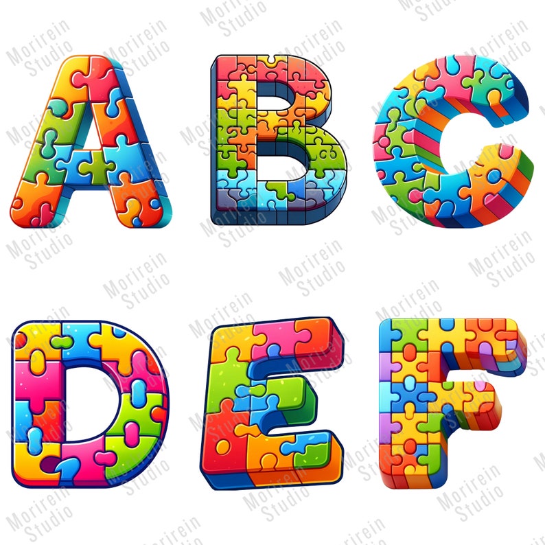 Jigsaw Alphabets and Numbers Clipart 36 PNG Jigsaw Alpha Clipart ...