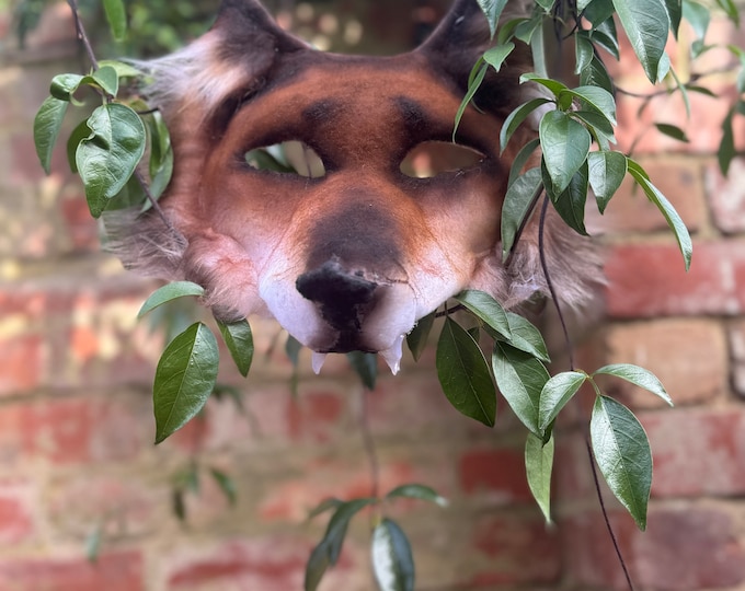 Therian Fox Mask, Red Fox Mask With Fully Posable Ears and a Felted ...