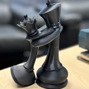 3D Printed Chess King and Queen in Love: Wedding Cake Topper - Etsy