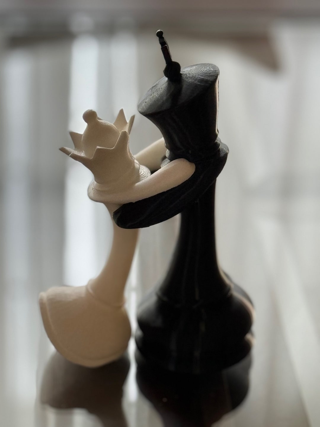 3D Printed Chess King and Queen in Love: Wedding Cake Topper - Etsy