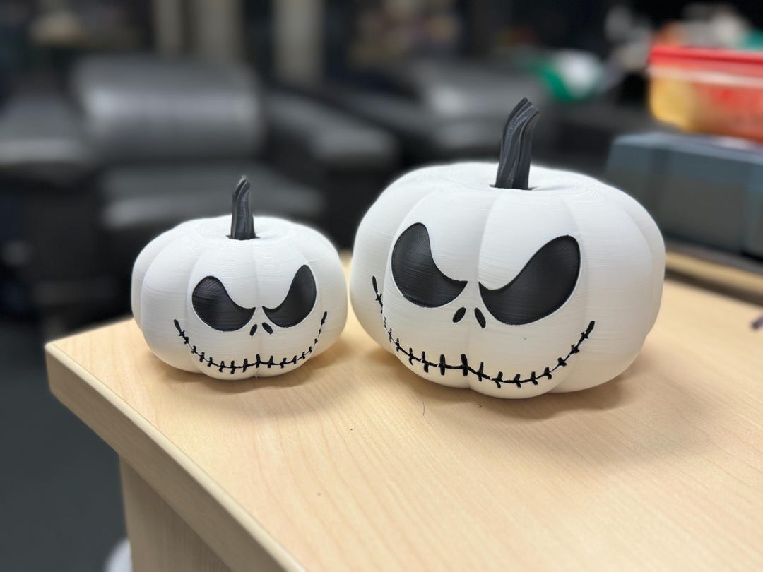 Custom 3D Printed Jack Skellington Style Pumpkin Jack-olantern, Perfect ...