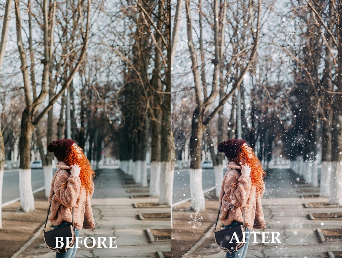 Snow Effect Photoshop Overlay, Snowfall Photo Effect, Digital Printable ...