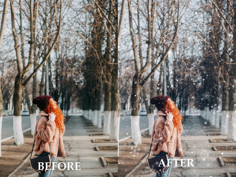 Snow Effect Photoshop Overlay, Snowfall Photo Effect, Digital Printable ...