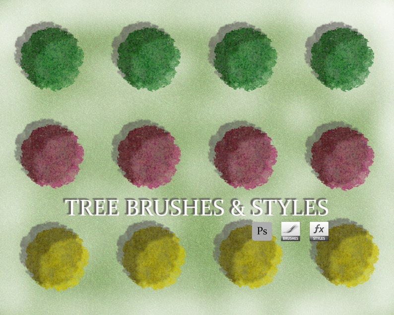 Tree Top View Photoshop Brushes and Styles, Assistant to Design, Ps Tree Brushes, Architecture ...