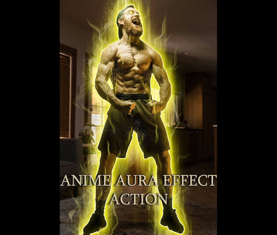 Anime Yellow Aura Effect Photoshop Action, Reiatsu Power up Effect ...