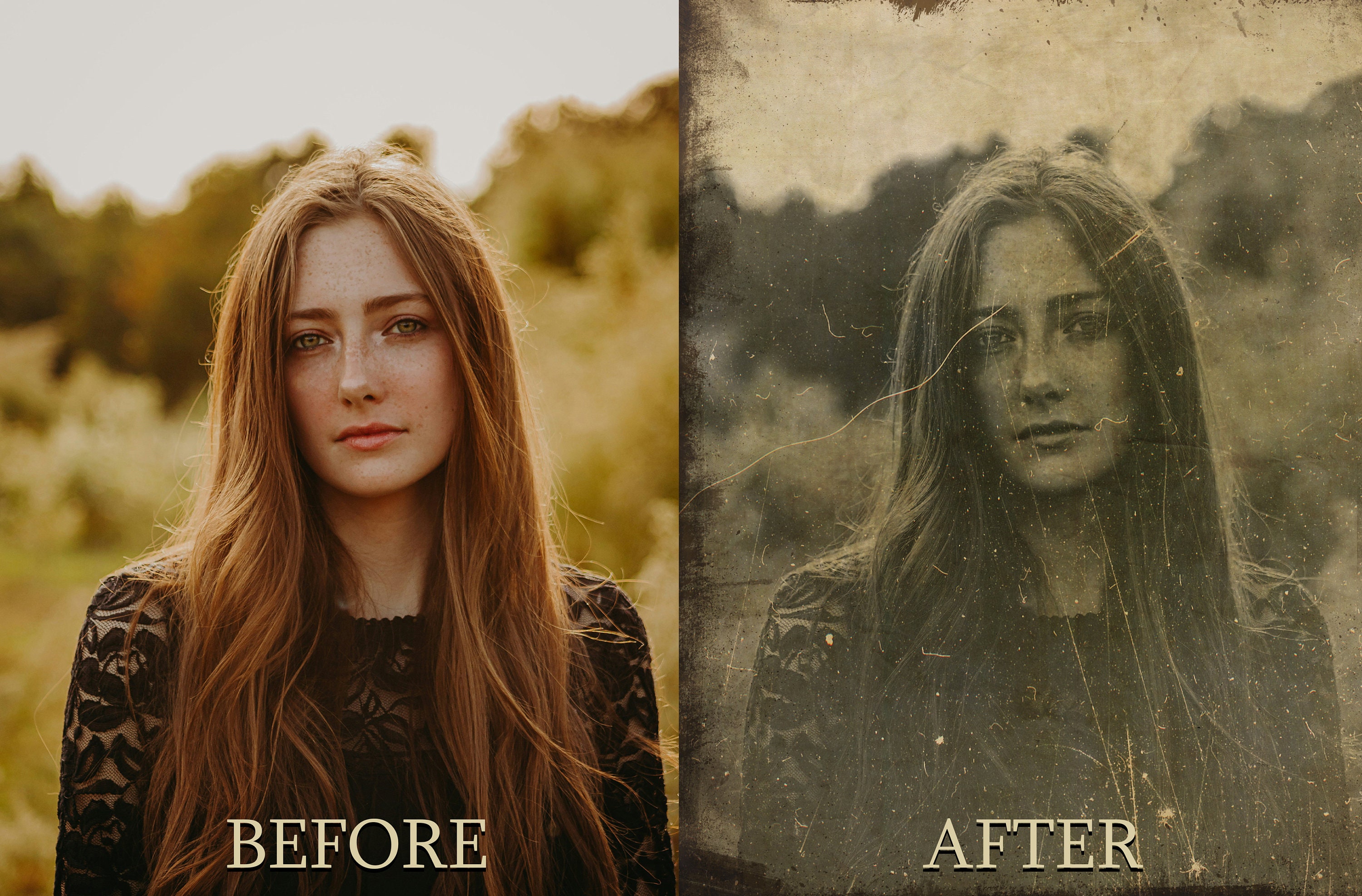 Vintage Effect Photoshop Mock-up, Nostalgic Old Photo Effect, Digital ...