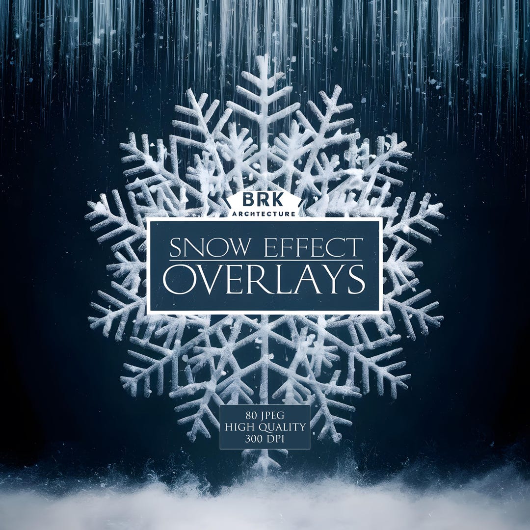 Snow Effect Photoshop Overlay, Snowfall Photo Effect, Digital Printable ...