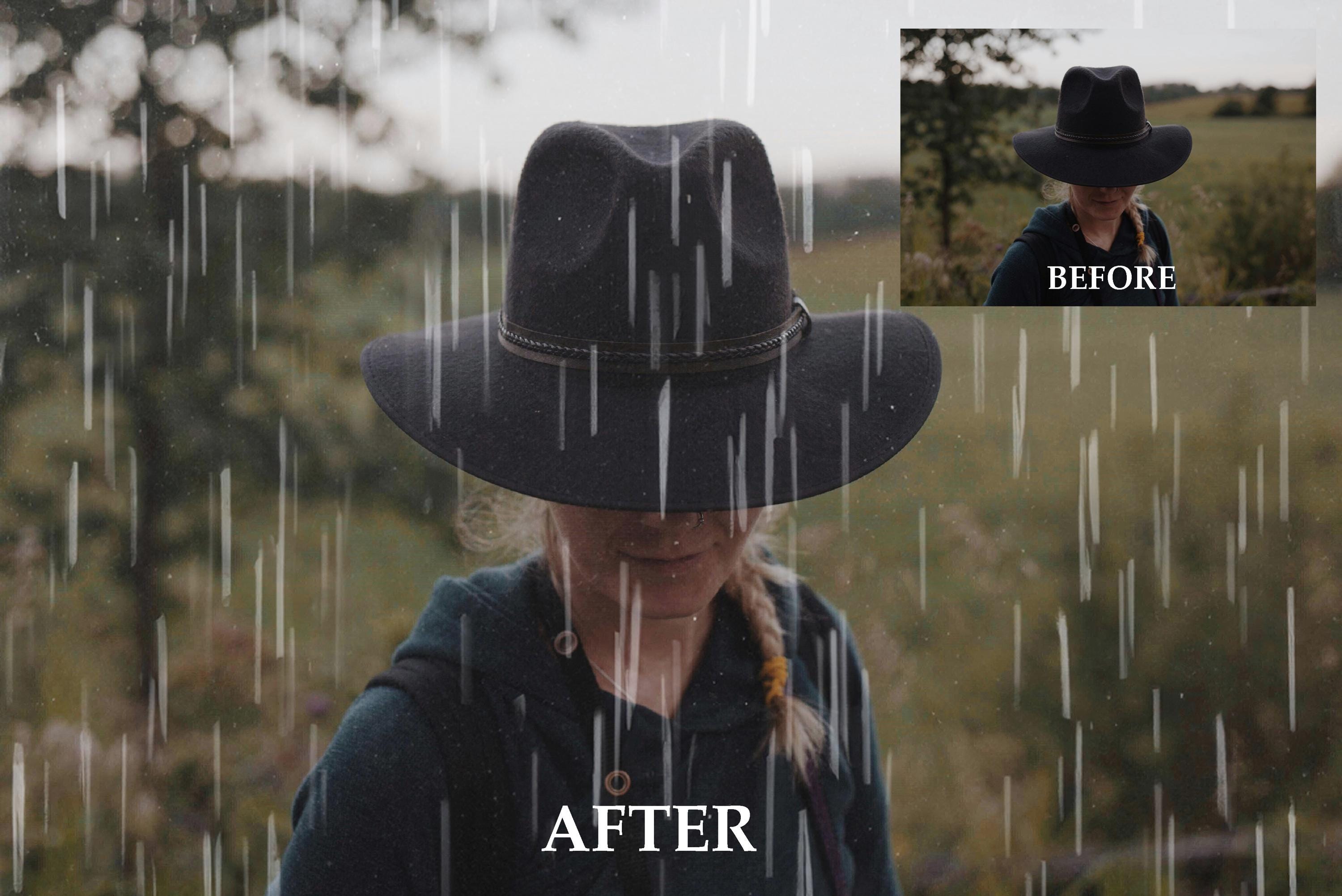 Rain Effect Photoshop Overlay, Raindrop Photo Effect, Digital Printable ...