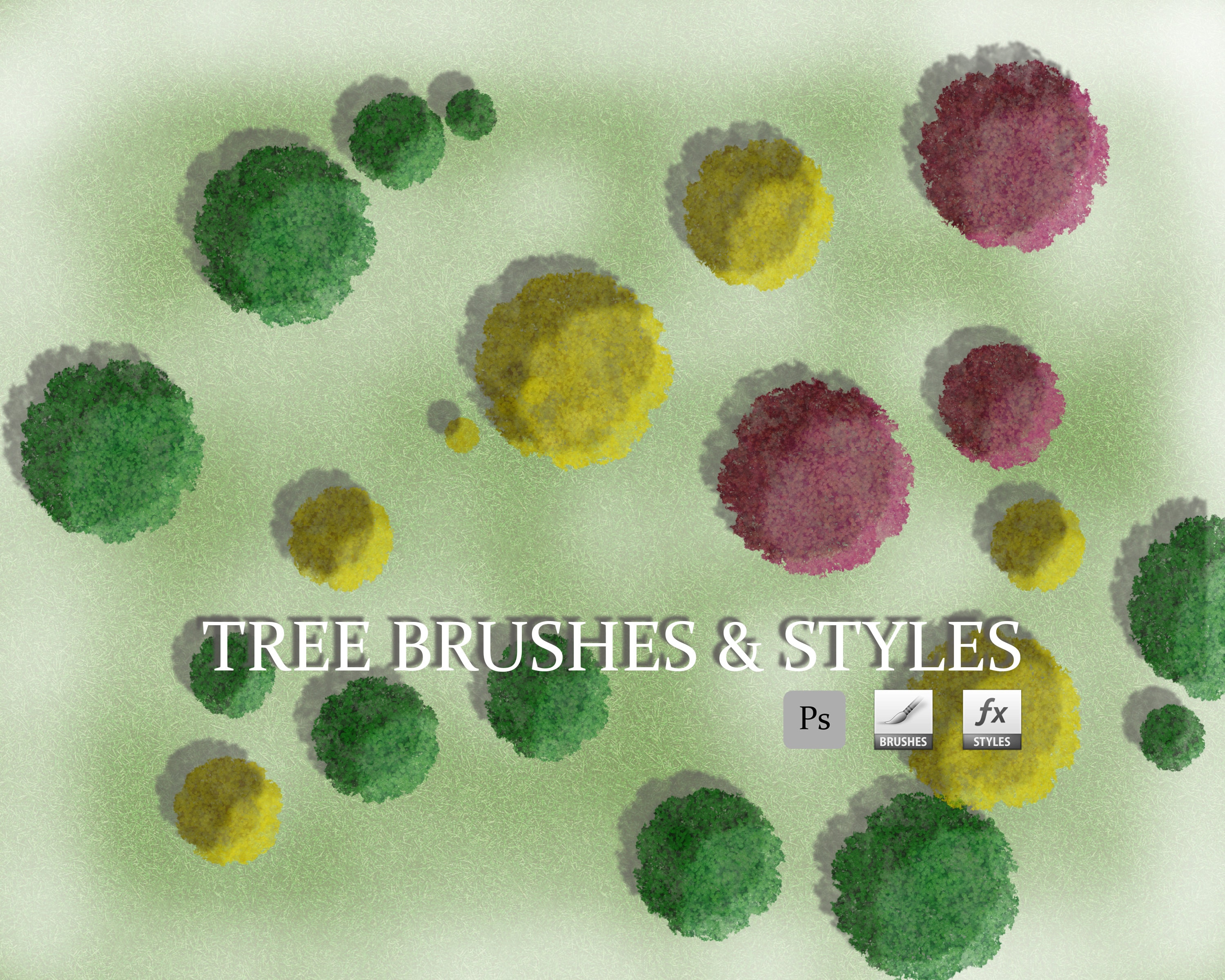 Tree Top View Photoshop Brushes and Styles, Assistant to Design, Ps ...
