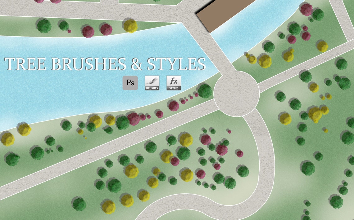 Tree Top View Photoshop Brushes and Styles, Assistant to Design, Ps ...