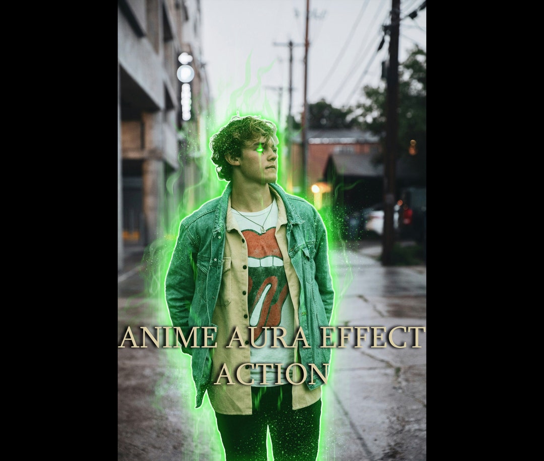 Anime Green Aura Effect Photoshop Action, Manga Chakra Light Effect ...