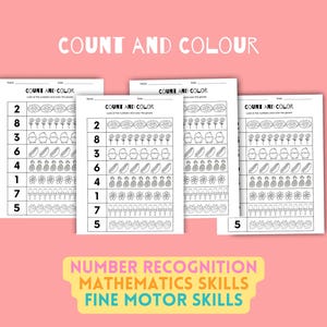 Counting and Colouring Math Worksheet Fun & Educational Printable for ...