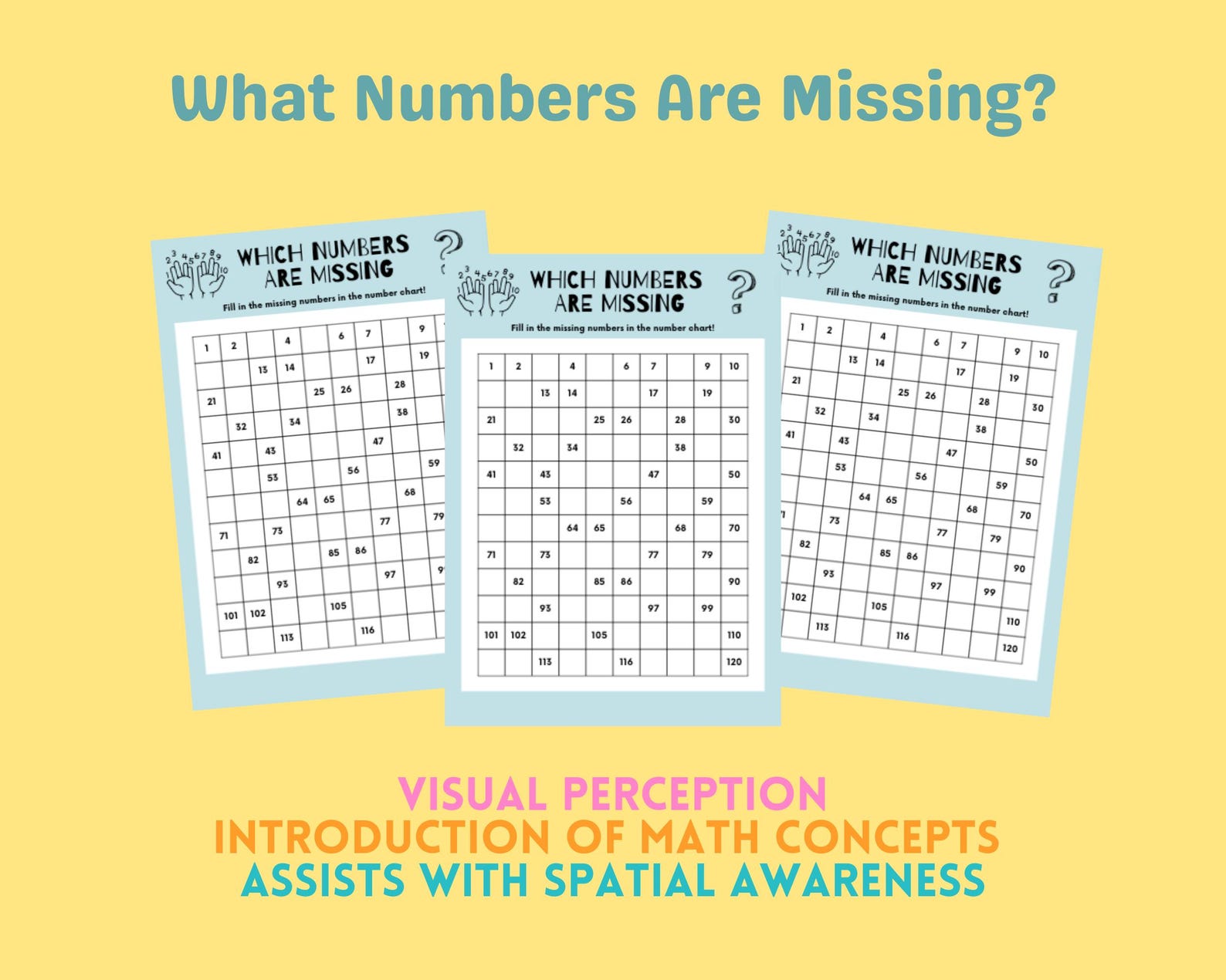 Fill-in-the-blanks Maths Worksheet Digital Download 0-100 Table Fun and ...