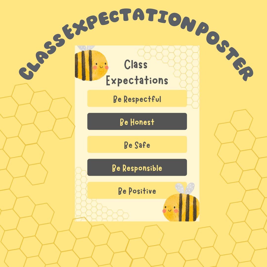 Bee-themed Classroom Expectations Poster Multiple Sizes Positive ...