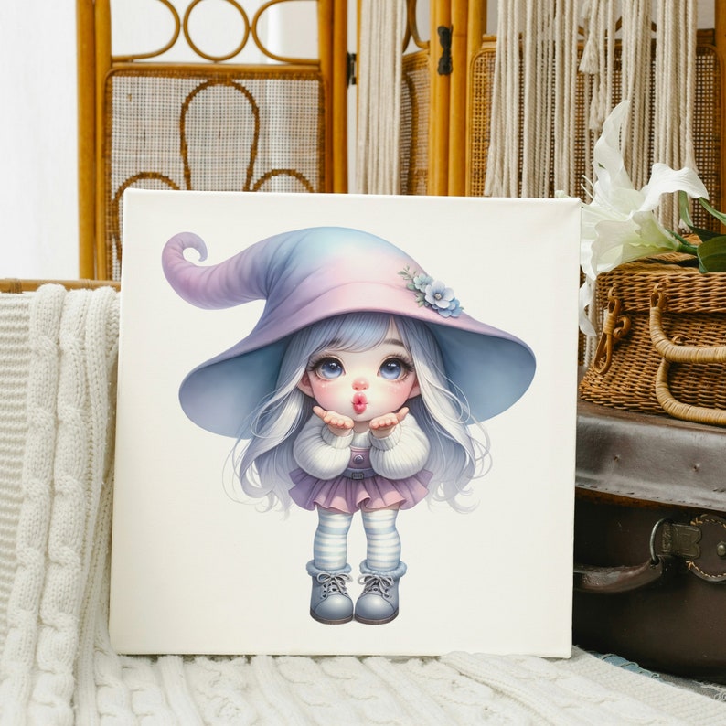 200 PNG Bundle Pretty Gnome Girl , Watercolor Gnome Girl Clipart,lovely ...