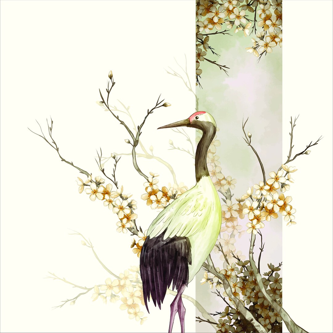 Printable Wall Decor , Stork Design , Digital Download , Vectorel Art ...