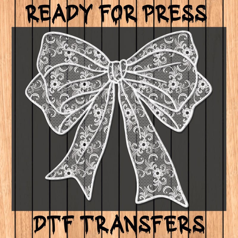 White Lace Bow Iron On - Etsy