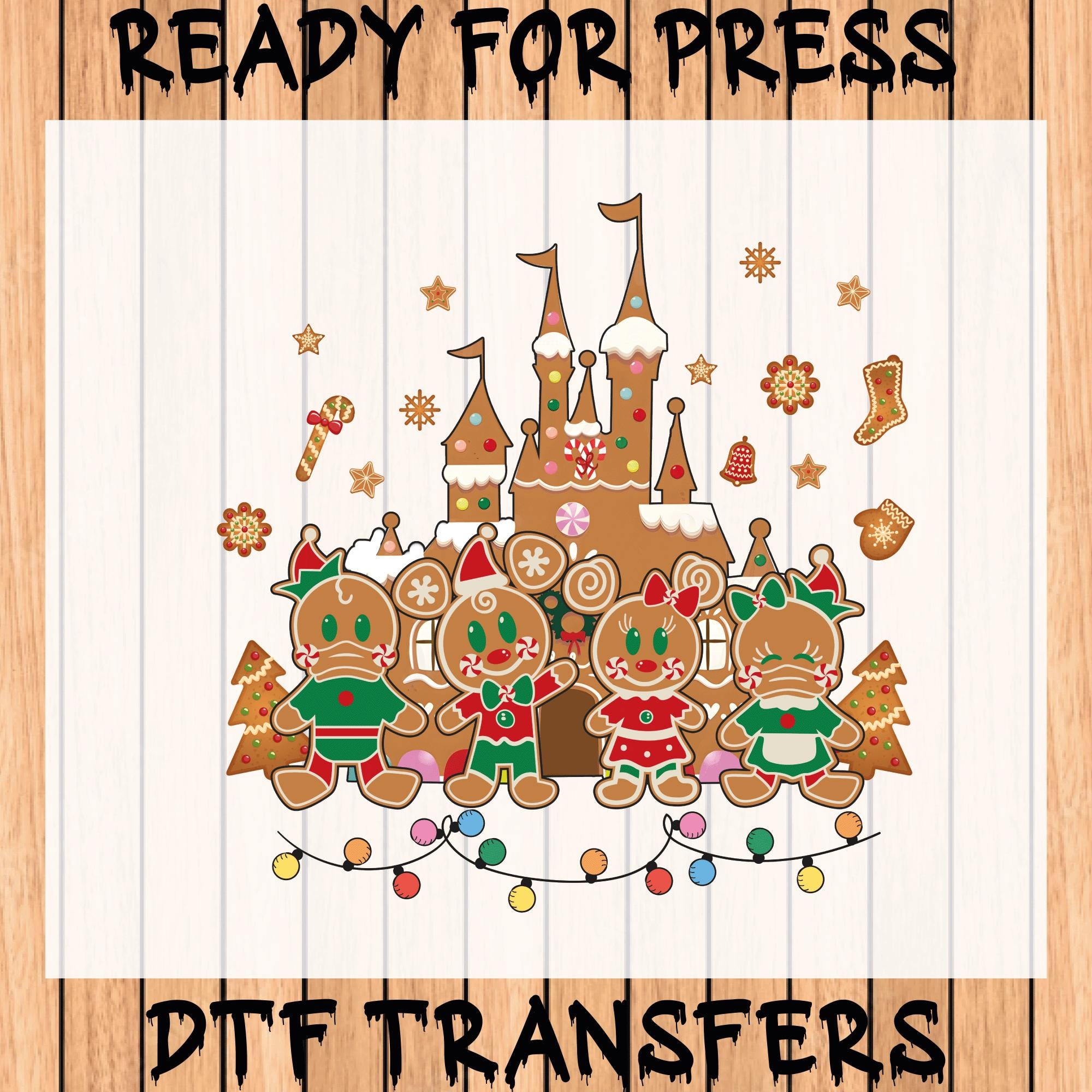Retro Disney Gingerbread Castle Ready to Press, Mickey's Tree Far Dtf ...