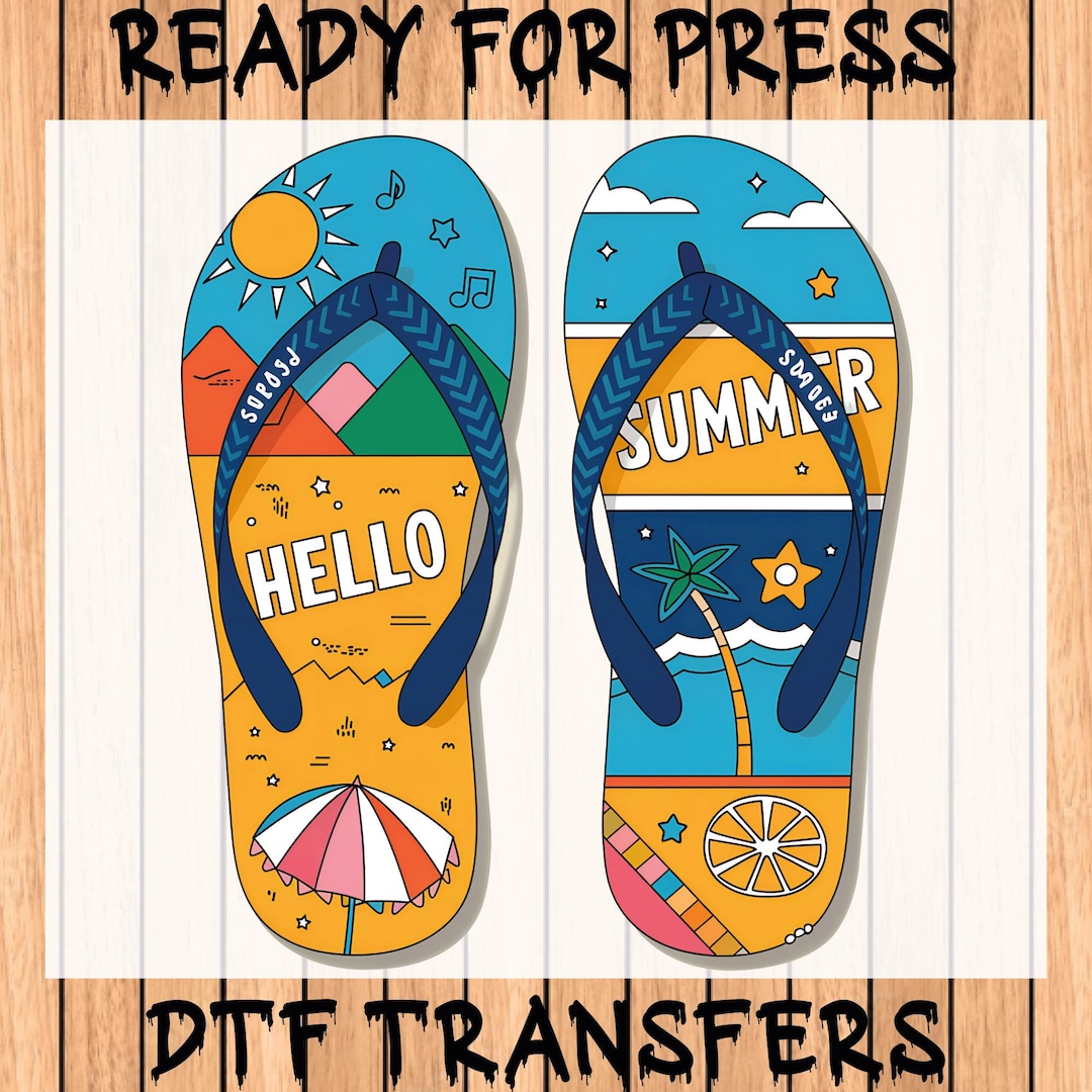Flip Flop Hello Summer Ready to Press, Cruise Squad 2025 Dtf Transfers ...