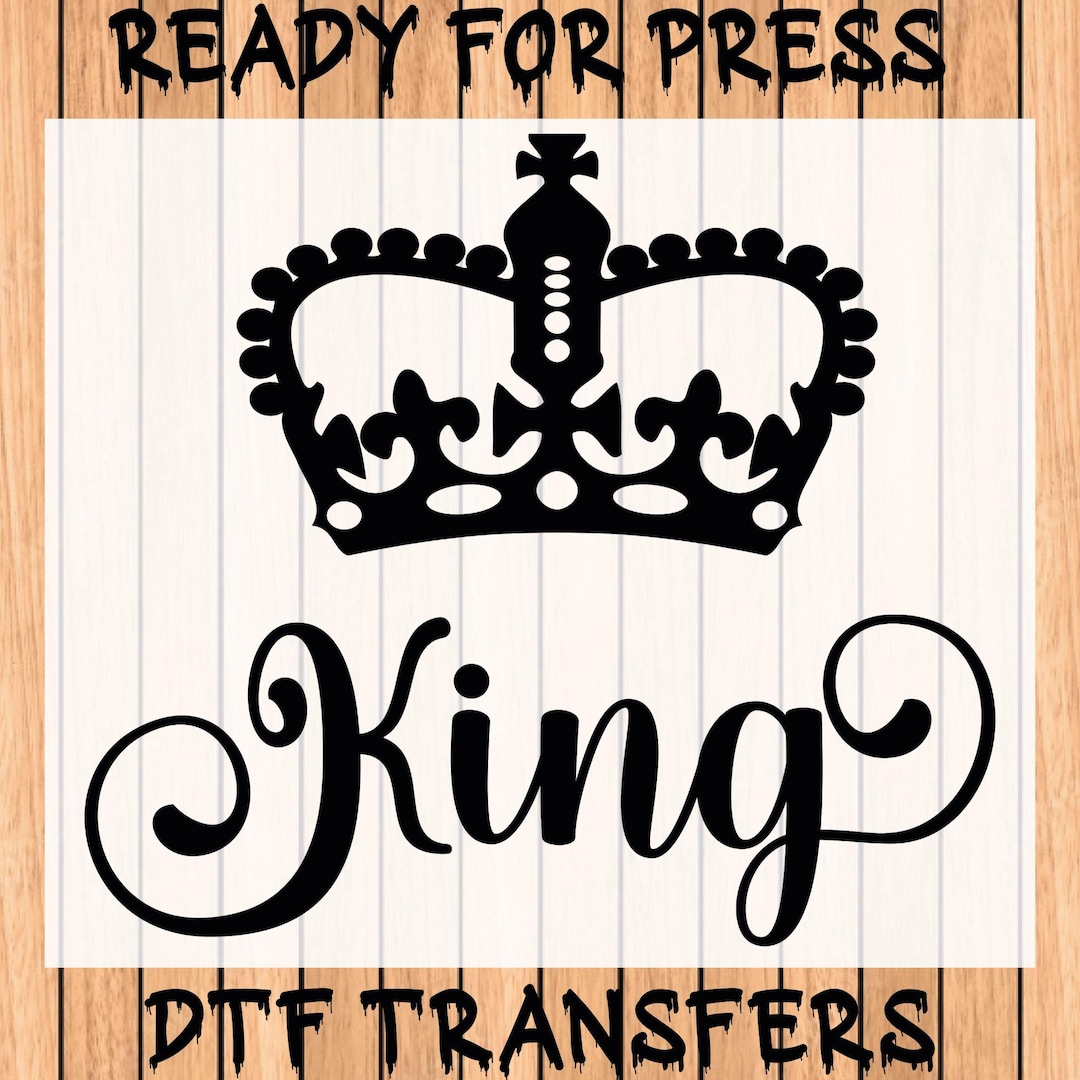 King & Queen Crown DTF Transfers: Couple Heat Press Design - Etsy