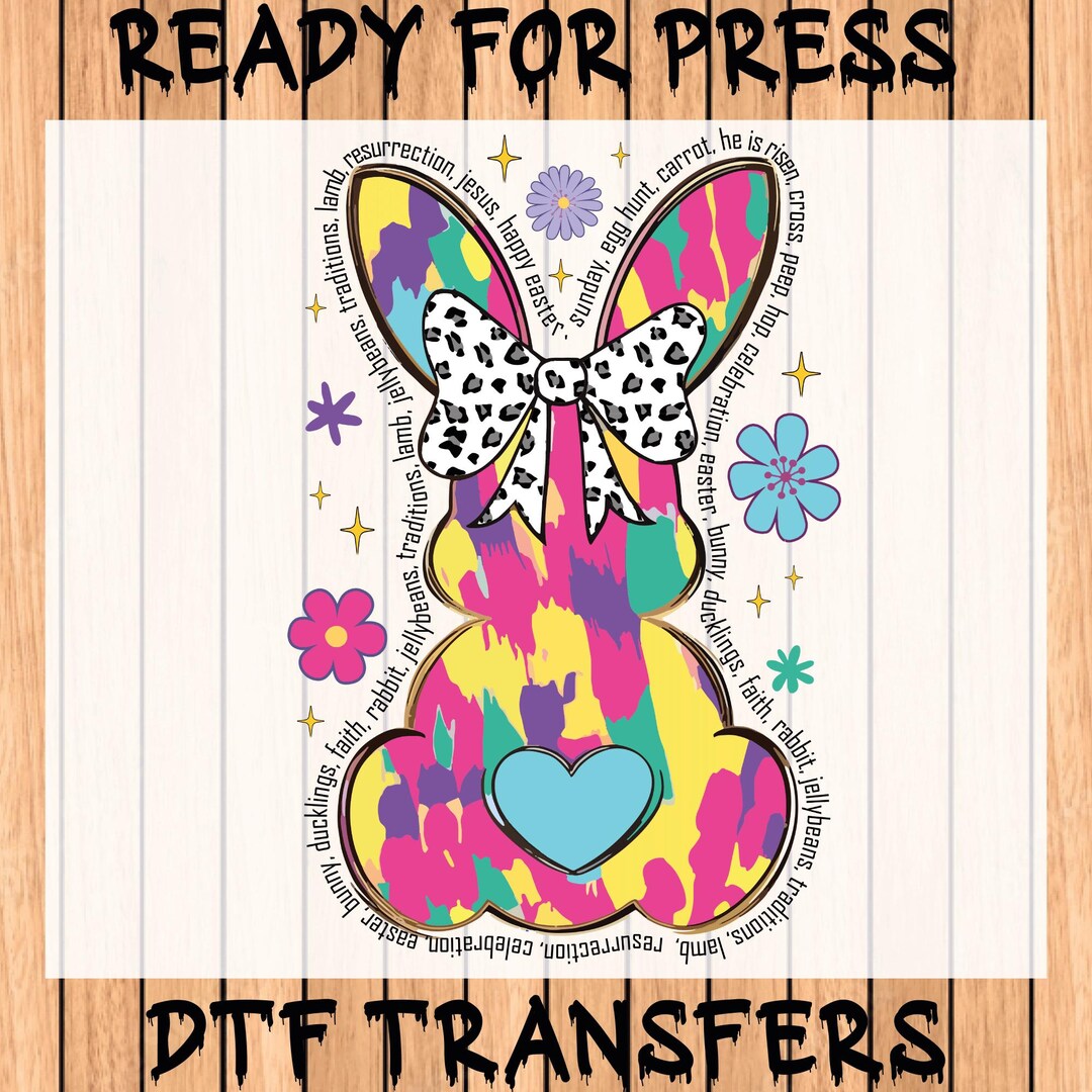 Easter Rabbit Ready to Press, Screen Print Dtf Transfers, Easter Vibes ...