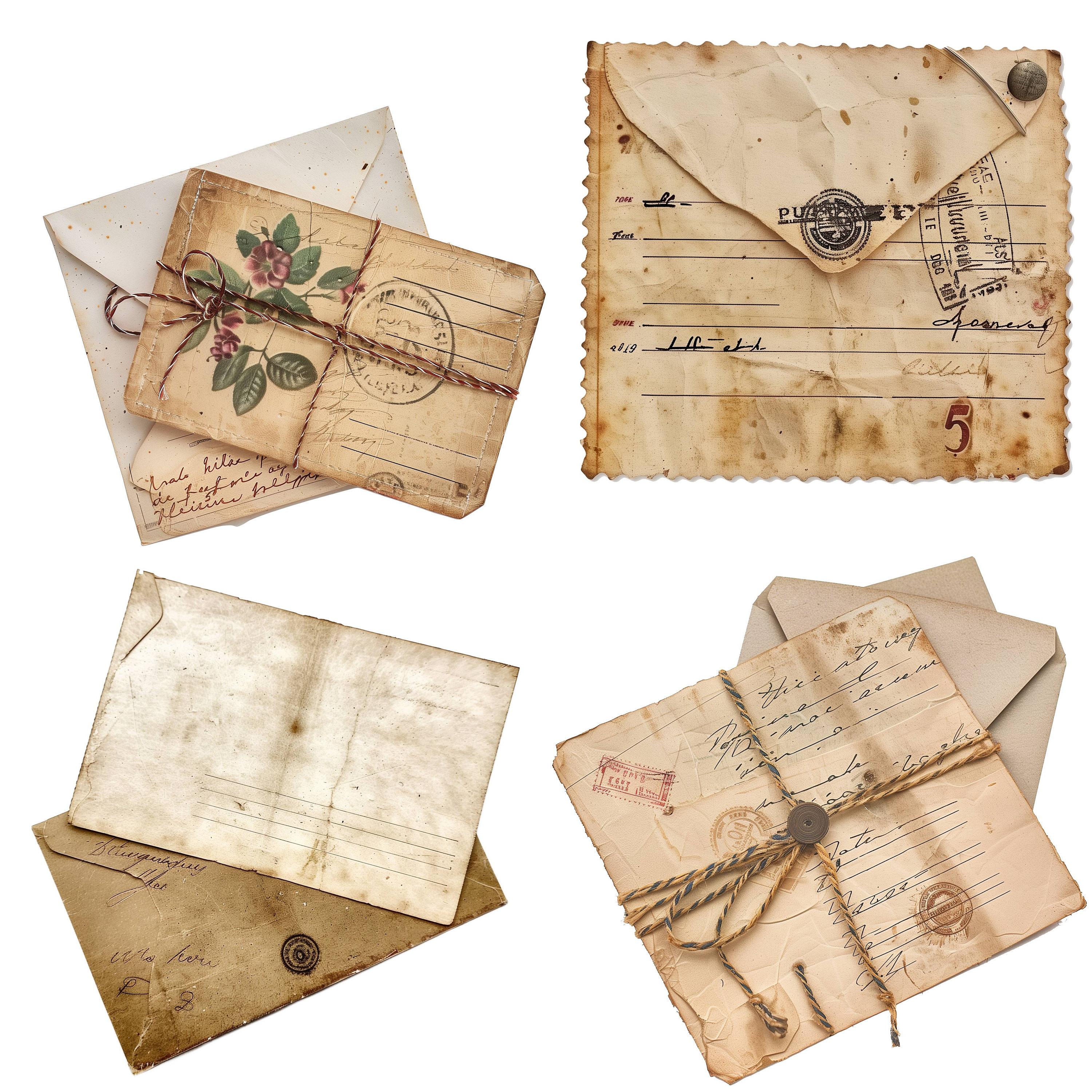 80 Postcards and Stamps Overlays for Junk Journals, Scrapbooking ...