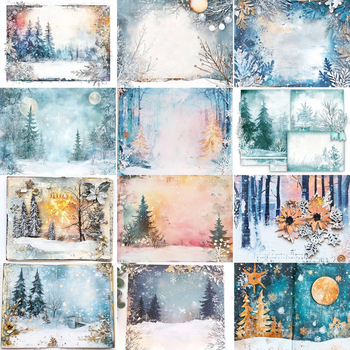 140 Winter Junk Journal Pages, Printable Winter Snow Journal Kit, Cold ...