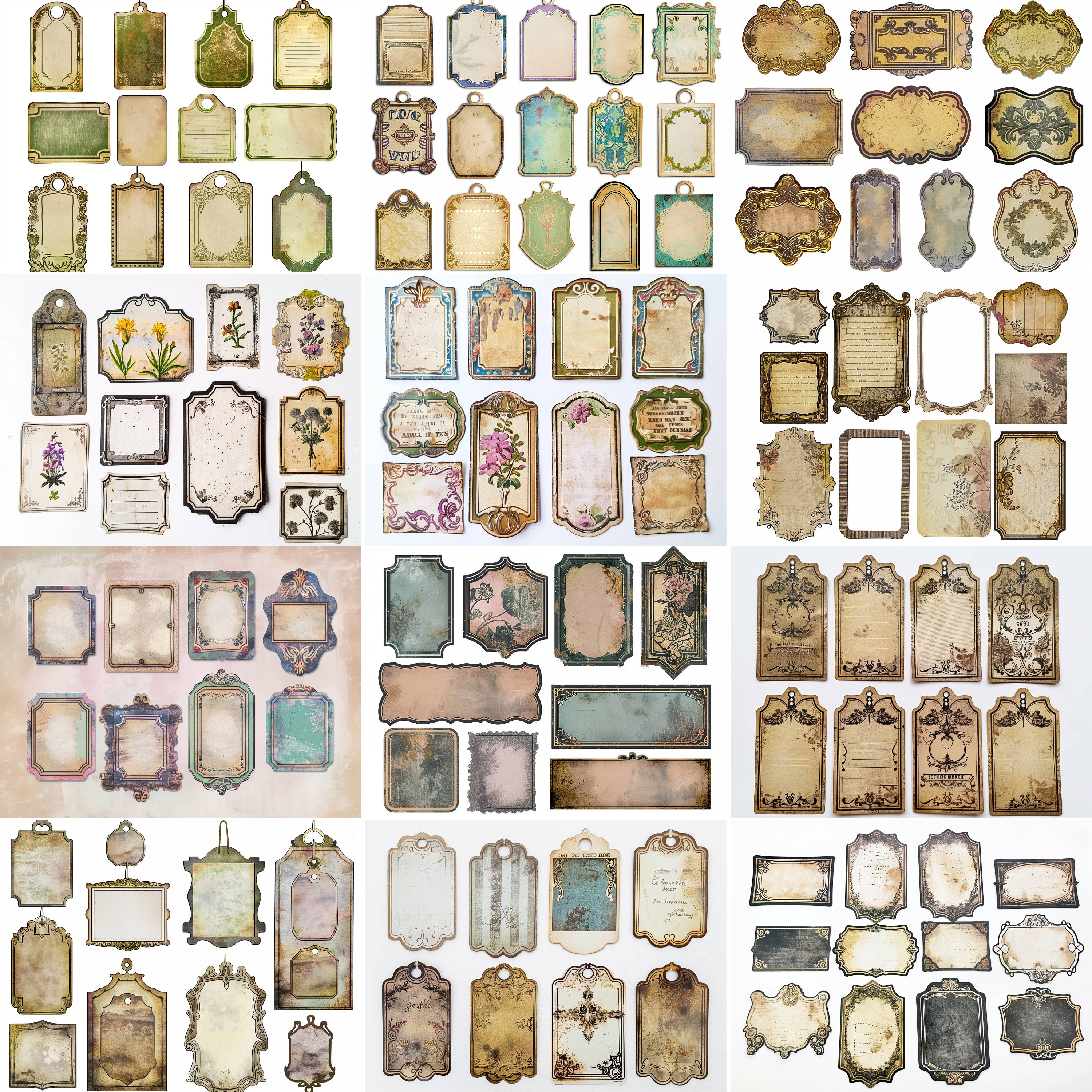 170 Labels Junk Journal Pages, Printable Vintage Labels Journal Kit ...
