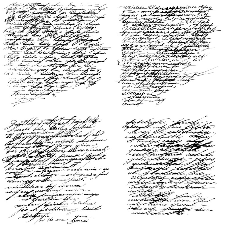 30 Old Handwriting Overlays for Junk Journals, 19th Century ...