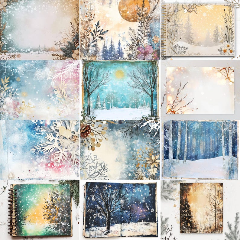140 Winter Junk Journal Pages, Printable Winter Snow Journal Kit, Cold ...