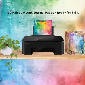 150 Rainbow Junk Journal Pages, Printable Rainbow Colorful Junk Journal ...