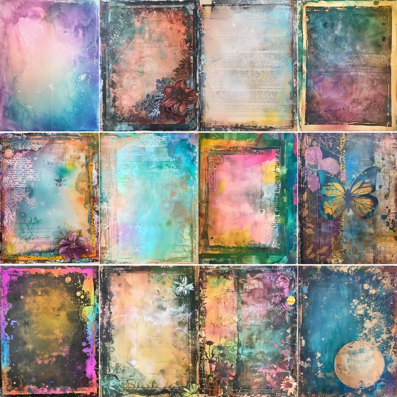 120 Spray Paint Junk Journal Pages, Printable Spraypaint Junk Journal ...