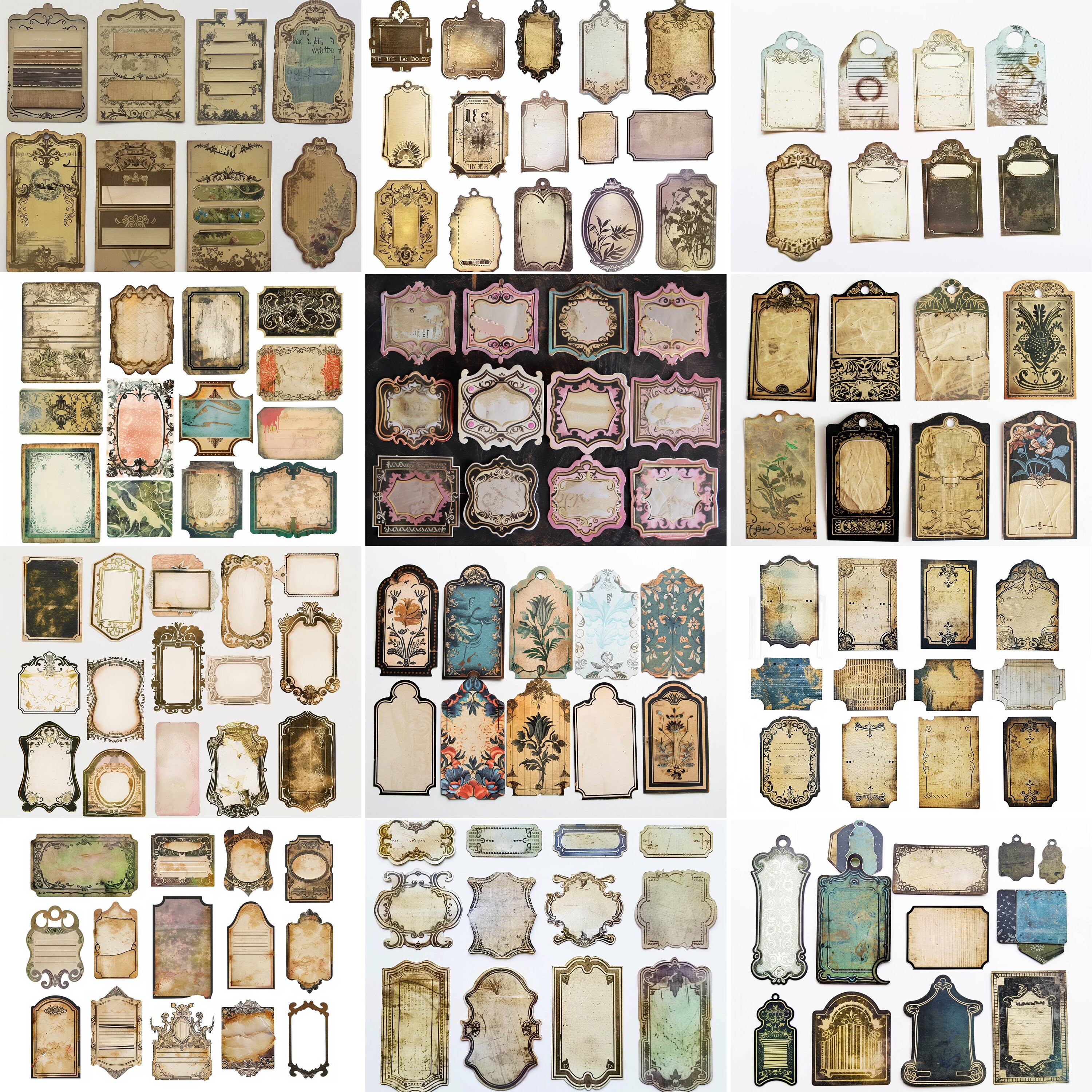 170 Labels Junk Journal Pages, Printable Vintage Labels Journal Kit ...