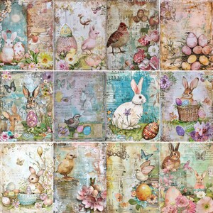 30 Easter Junk Journal Pages, Printable Easter Junk Journal, Journal ...