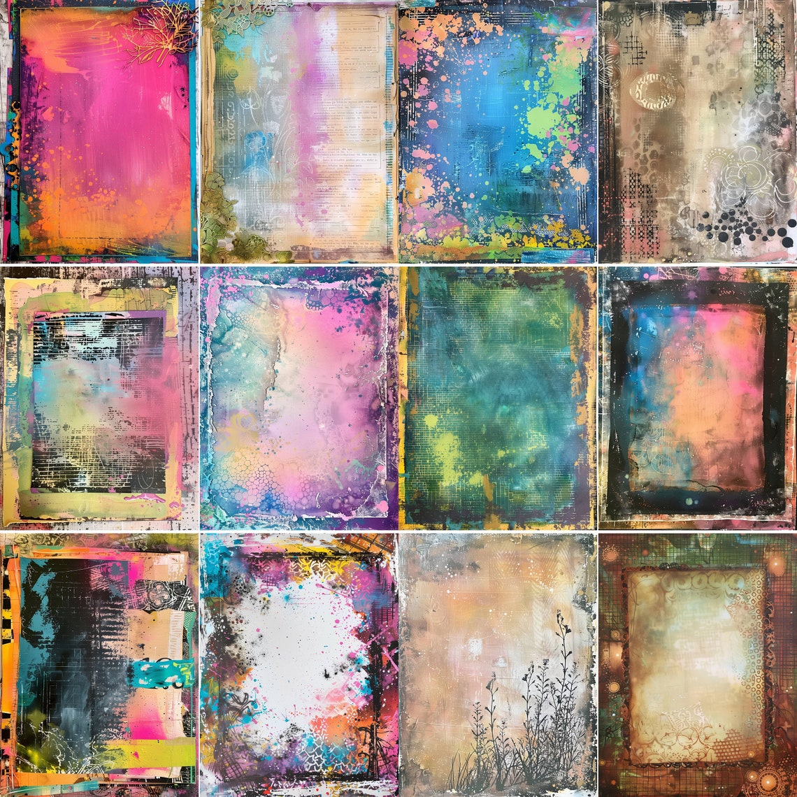 120 Spray Paint Junk Journal Pages, Printable Spraypaint Junk Journal ...