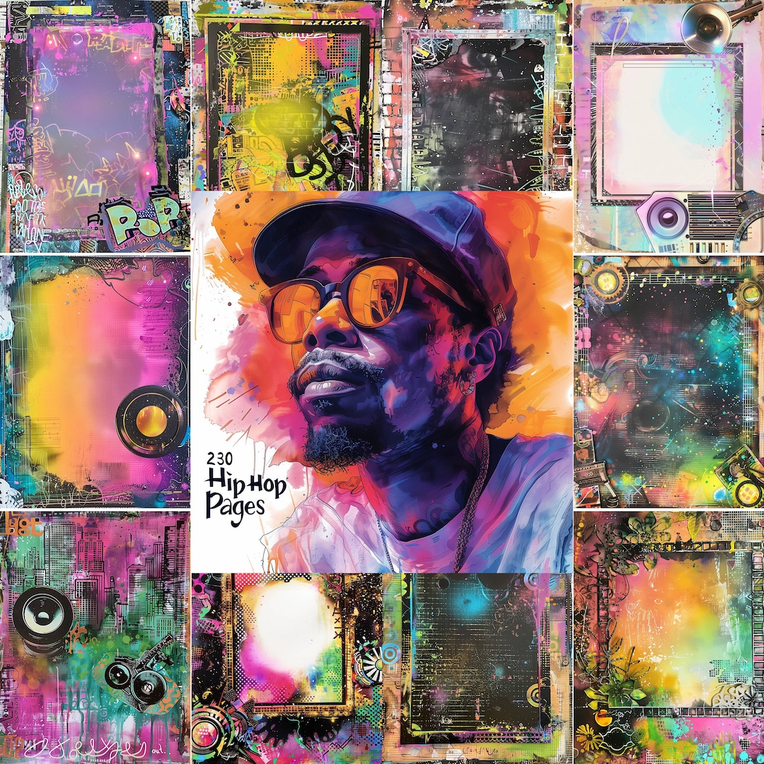 230 Hip Hop Junk Journal Pages, Printable Hiphop Junk Journal Kit, Hip ...