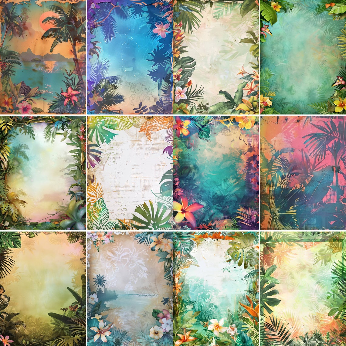 100 Tropical Junk Journal Pages, Printable Tropical Junk Journal Kit ...