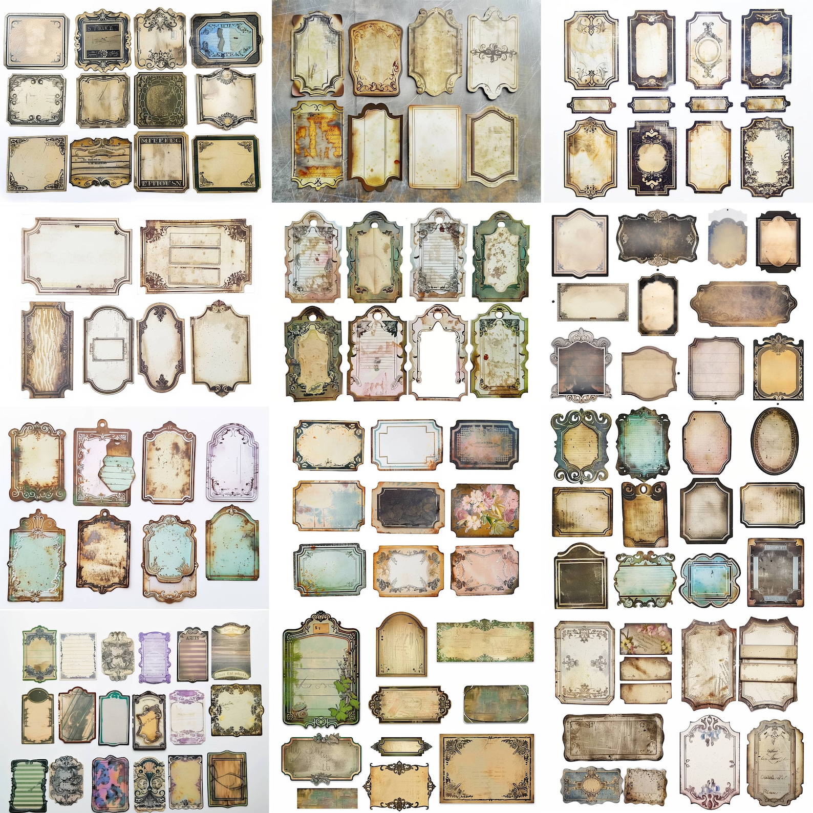170 Labels Junk Journal Pages, Printable Vintage Labels Journal Kit ...