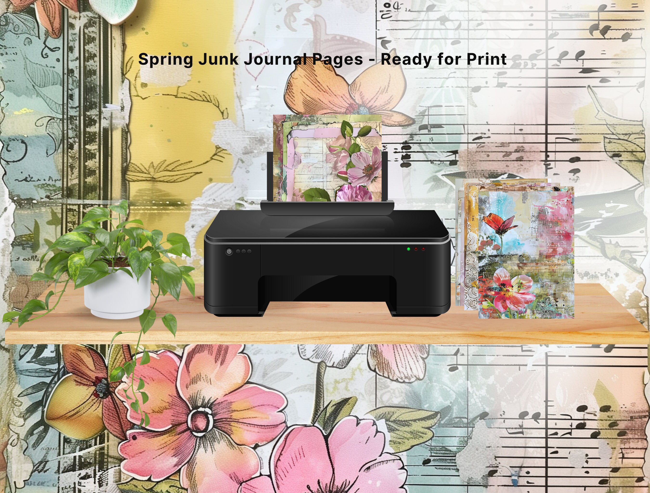50 Spring Junk Journal Pages, Printable Spring Junk Journal Kit ...