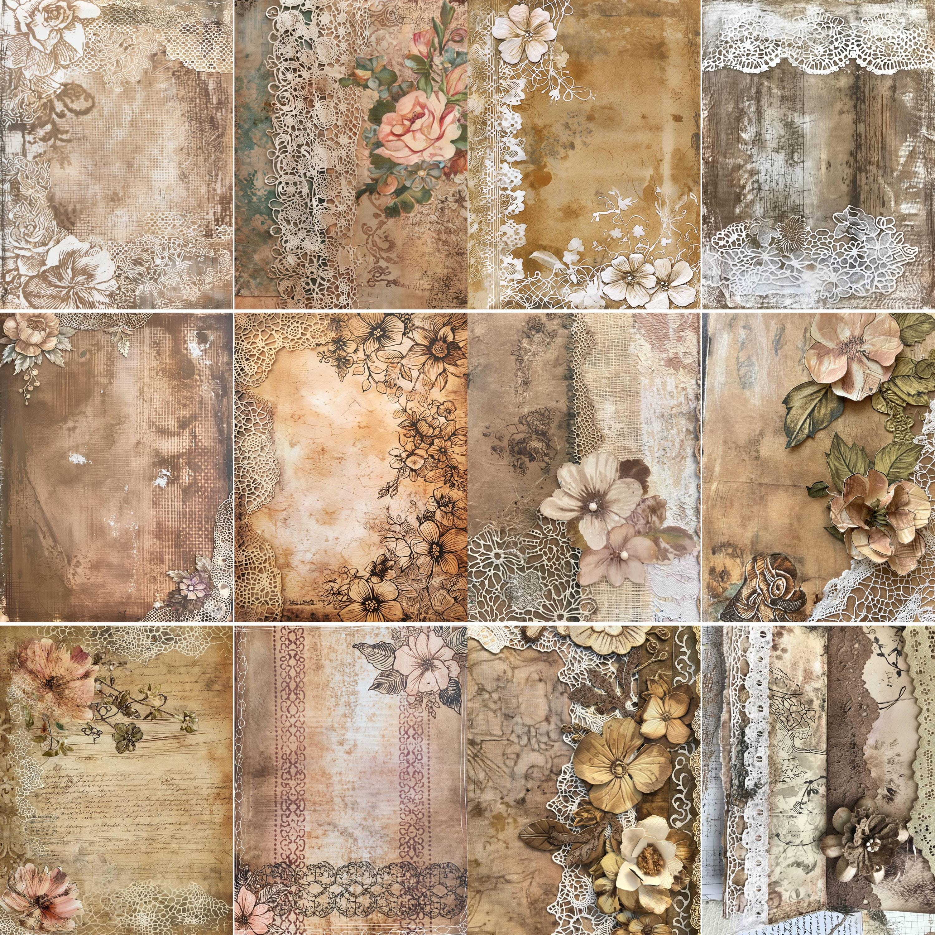 30 Floral Junk Journal Pages - Printable Junk Journal Kit, Flowers ...