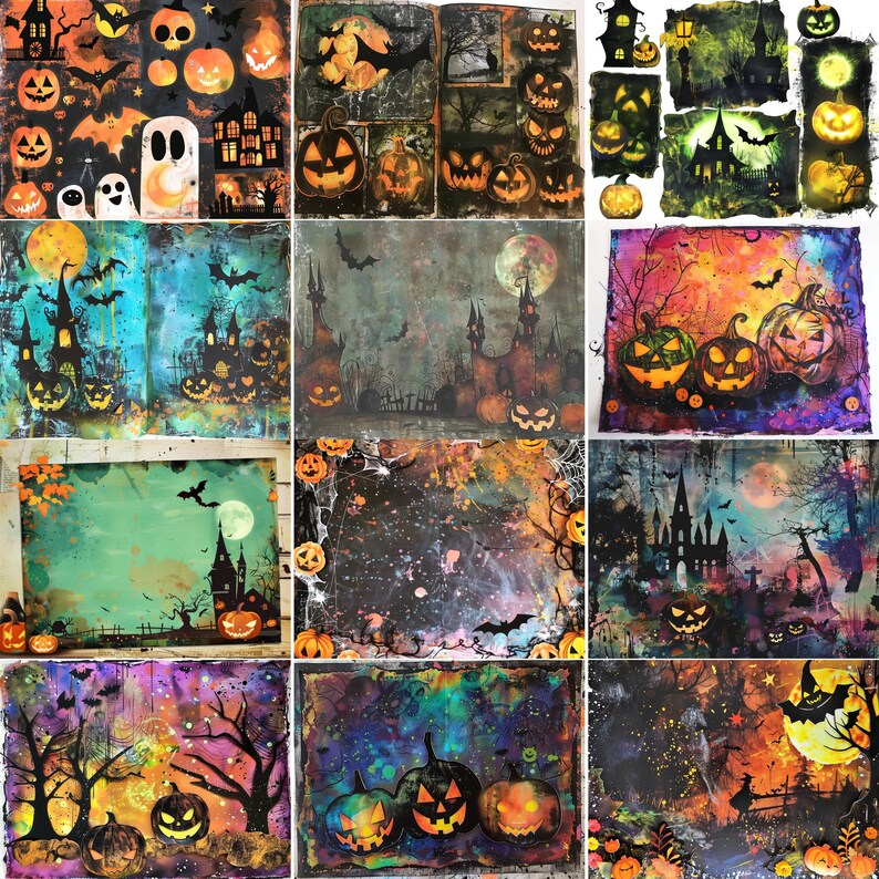 140 Halloween Junk Journal Pages, Printable Halloween Scary Journal Kit ...