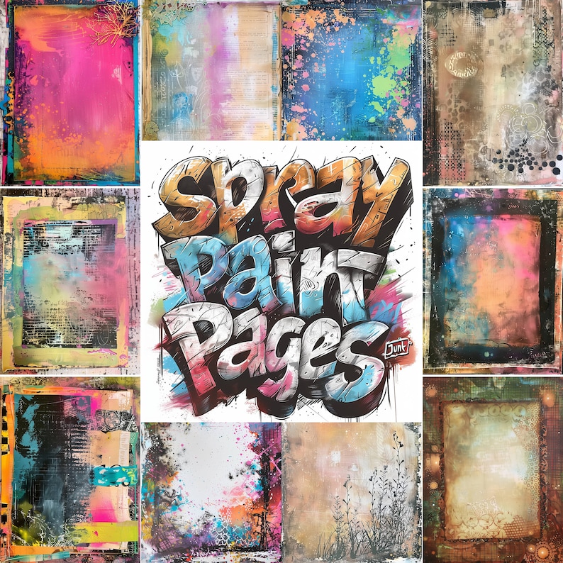 120 Spray Paint Junk Journal Pages, Printable Spraypaint Junk Journal ...