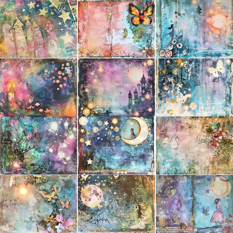 100 Whimsical Junk Journal Pages, Printable Whimsical Journal Kit ...