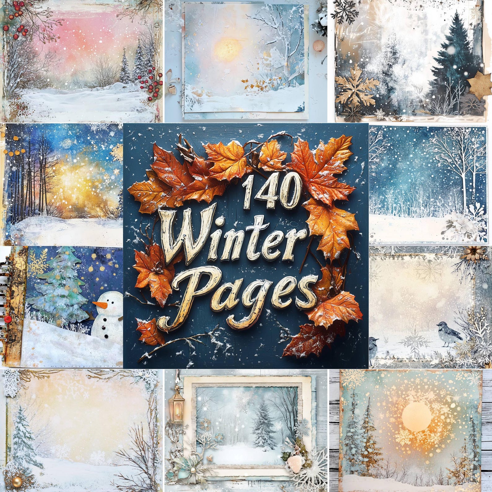 140 Winter Junk Journal Pages, Printable Winter Snow Journal Kit, Cold ...