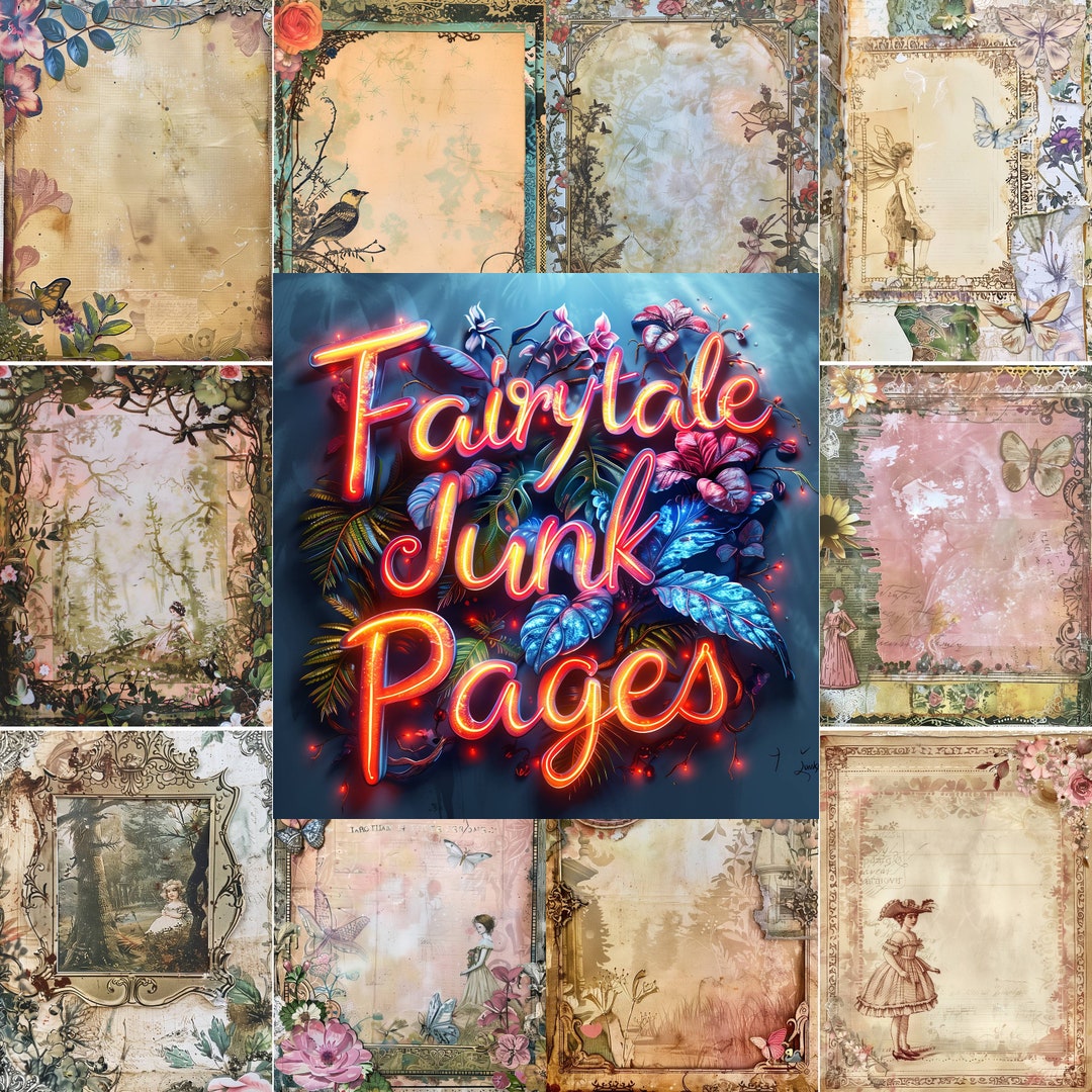 70 Fairytale Junk Journal Pages, Printable Fairy Tale Junk Journal Kit ...
