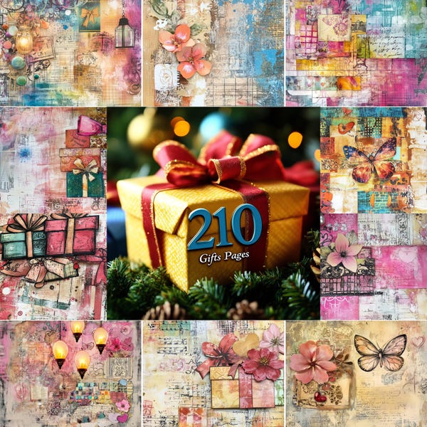 100 Colorful Junk Journal Pages, Printable Colorful Journal Kit ...